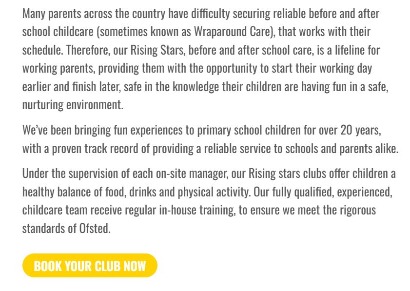 Rising Stars Wrap Around Care - St Mary's Primary